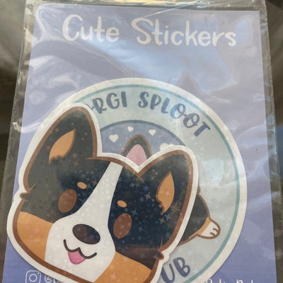 Tri-colored Corgi Vinyl Stickers and Sticker Pack, Holographic - Etsy
