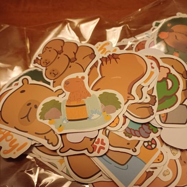 100pcs Capybara Stickers for Kids, Adorable Animal Stickers, Waterproof ...