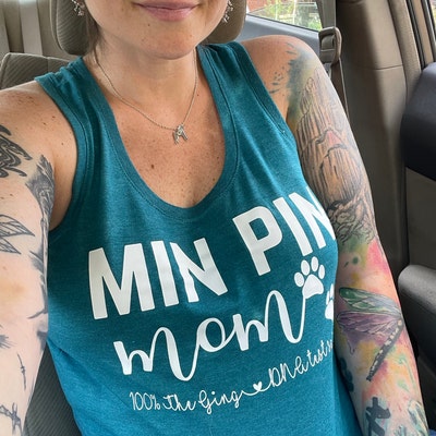 Miniature Pinscher Mom Shirt With Paw Prints Min Pin Mom Miniature ...