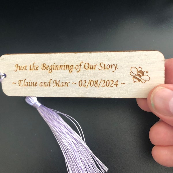 Engraved Wooden Wedding Favor Bookmark, Party Favor, Custom Event ...