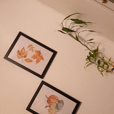 Watercolour Falling Leaves Fall Print, Fall Printable Art, Rustic Print ...