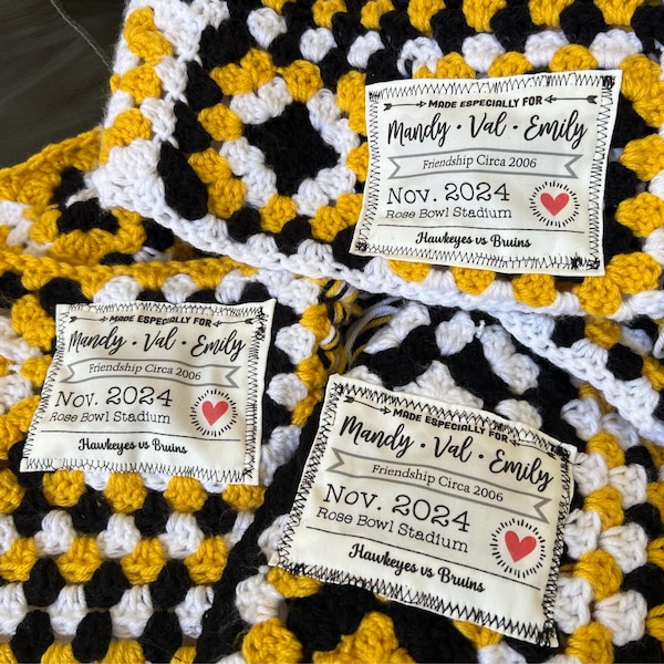 Set of 12 Sewing Labels, Iron on or Sew on Quilt Tags, Personalized ...