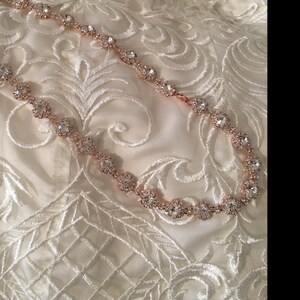 Rose Gold Rhinestone Trim by the Yard-wholesale Rose Gold Bridal Trim ...