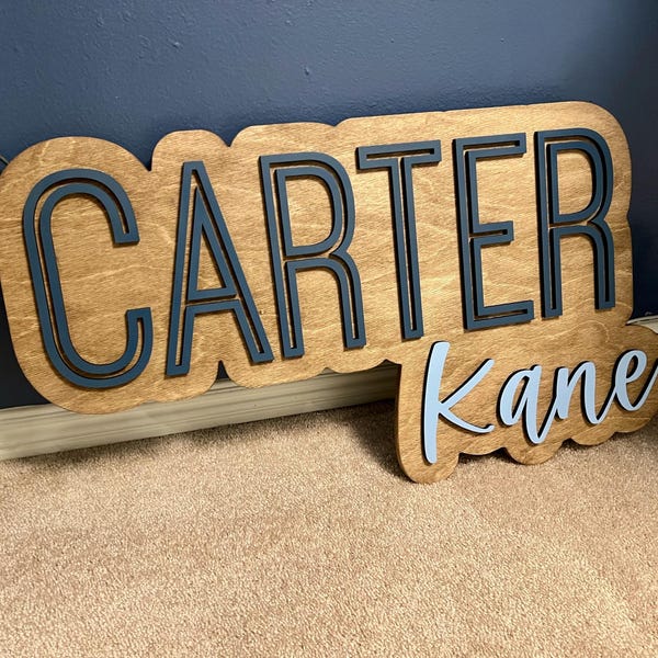 Large Custom Wood Name Sign, Nursery Name Sign, Boho Girl Name Sign ...
