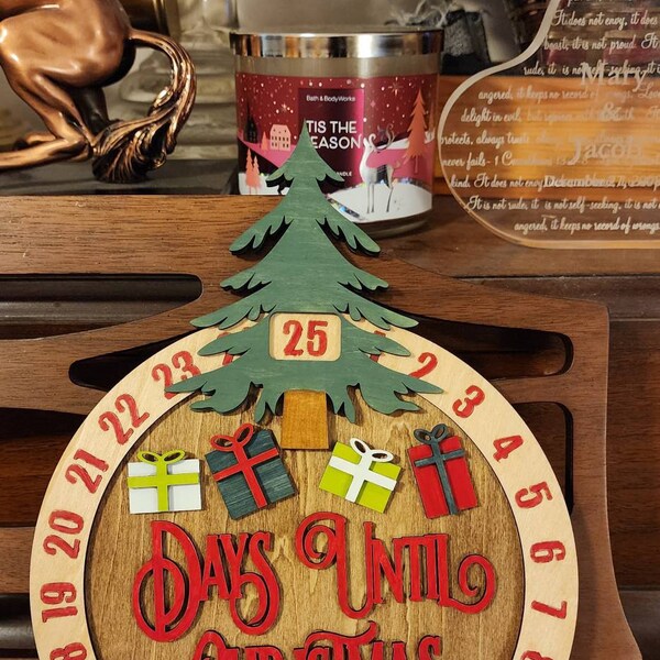 Christmas Tree Presents Countdown Laser Cut File, Christmas Tree ...