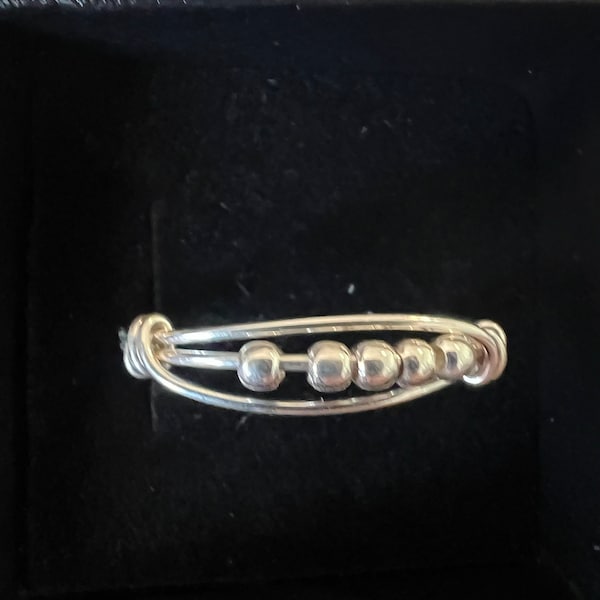 Pure Sterling Silver Fidget Ring Spinner / Meditation Ring / Calming ...