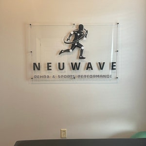 Custom Acrylic Business Logo Sign Horizontal Layout Personalized Name ...