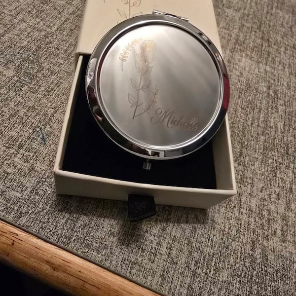 Customized Pocket Makeup Mirror Beautiful Wedding Gift, Hen Party Gift ...