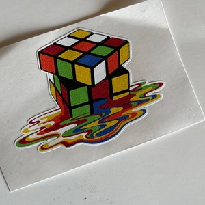 Melting Rubik's Cube SIZES Vinyl Decal Sticker Laptop Car Bumper - Etsy