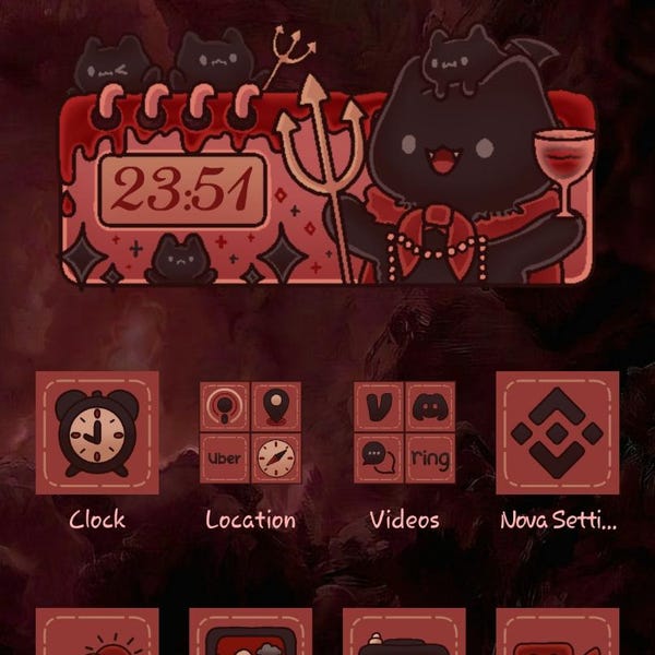 Bat Vampire App Icon Set: Kawaii Phone Theme and Widgets(ios/android ...