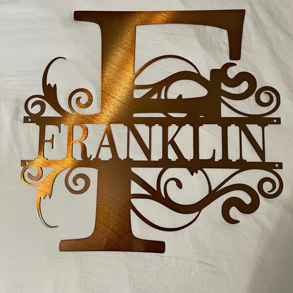 Custom Metal Signs Monogram Wall Decor Metal Wall Art Last Name Sign ...