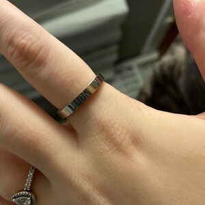 Engraved Stacking Ring Custom Silver Stainless Steel | Etsy