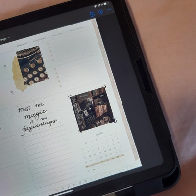 Dark Mode Digital Notebook 12 Hyperlinked Tabs for Goodnotes Notability ...