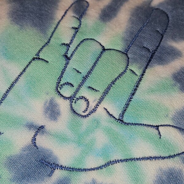 I Love You Sign Language Machine Embroidery Design, I Love You ...