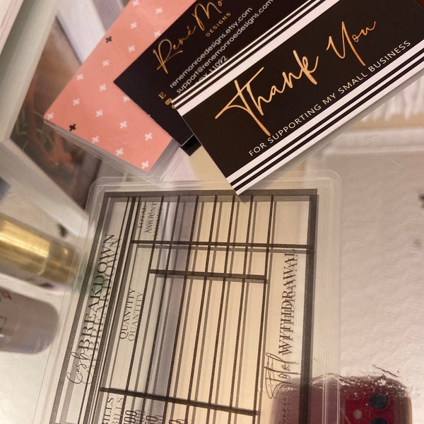 FOILED Mercury Glass Cash Envelope Set Set of 5 Cash Envelopes Sinking ...