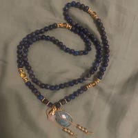 Mala Necklace With Mystic Aura Quartz Moonstone Aquamarine Blue Lace ...