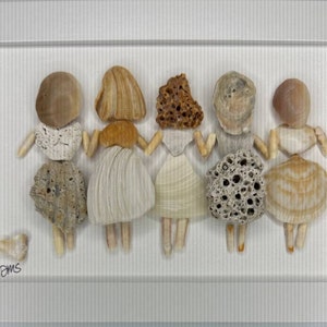 Three Ladies/friends/sisters Large Long-legged Shell Board Art - Etsy
