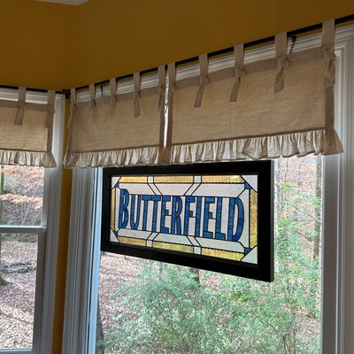 French Country Style Laundry Valance Lined Custom Size Scalloped Cotton ...