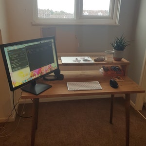 Computer Desk with Monitor Stand Rustic Reclaimed Handmade | Etsy