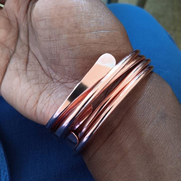 Copper Bangle Bracelets, Eight Gauge Cooper, Copper Bracelets, Overlap ...