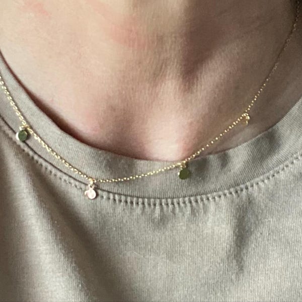 Dainty Coin Drop Necklace • Mini Disc Necklace • Dainty Boho Necklace ...
