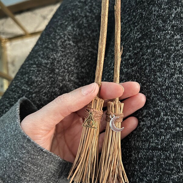 6 Mini Besom Witch Broom, MAGNET , ORNAMENT, Altar Witchcraft Decor, Wicca Handmade Witchy Broom ...