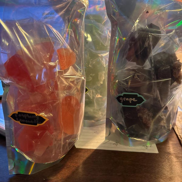 Grape Amethyst Kohakuto Crystal Candy: Vegan Edible Gemstones - Etsy