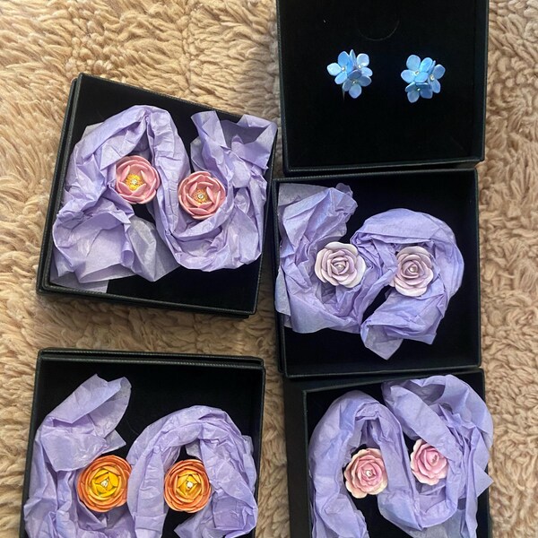 Porcelain Forget Me Not Pin Brooch/wedding Brooch/ Blue Flower Brooch ...