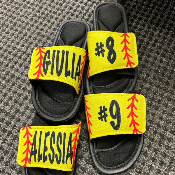 Personalized Custom FASTPITCH SOFTBALL Slides Flip Flops Sandals ...