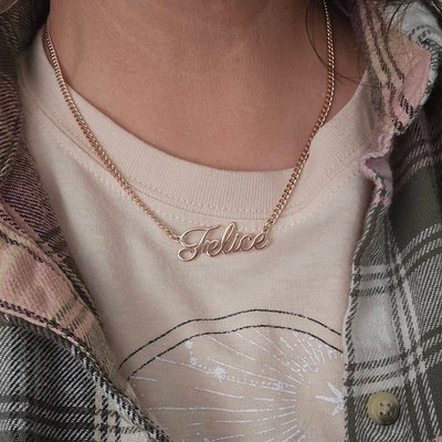 Custom Name Necklace for Men With Figaro Chain, Customize Name Plate ...