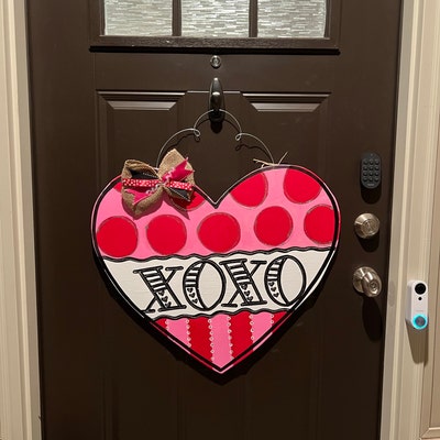 Valentines Day Door Hanger, Heart Door Hanger, Xoxo Door Hanger, Wood ...