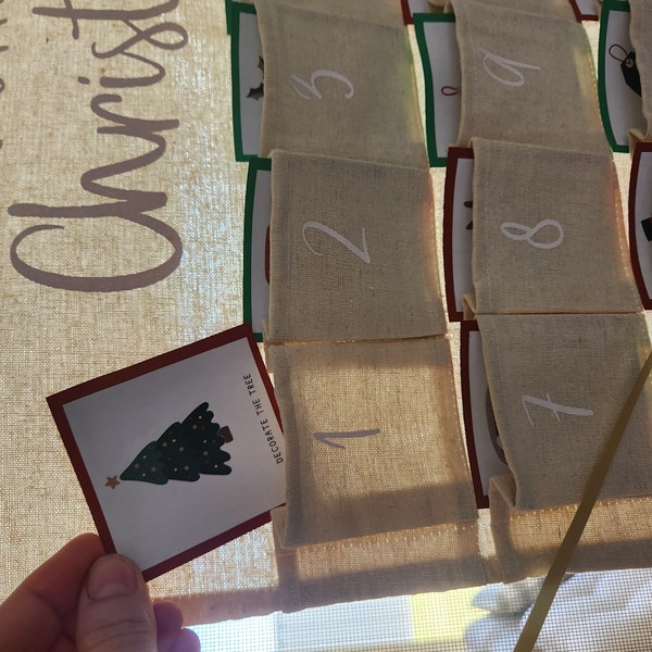 Christmas Advent Calendar Activity Cards Printable, Christmas Holiday ...