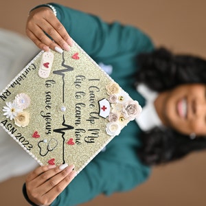 Graduation Cap Toppers/ Flower Graduation Cap/ Glitter Graduation Cap ...