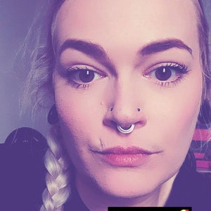 Triple Stack Septum Ring in Sterling Silver Three Layered Nose Ring ...