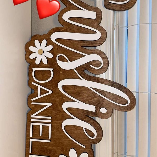 Daisy Name Sign, Nursery Name Sign, Daisy Nursery Decor, Name Sign for ...