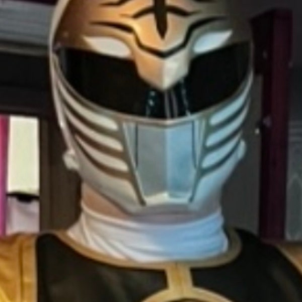 White Ranger Helmet Cosplay MMPR Halloween Costume Prop - Etsy