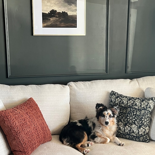 Moody Landscape Oil Painting / Rustic Farmhouse Art Print / Antique ...