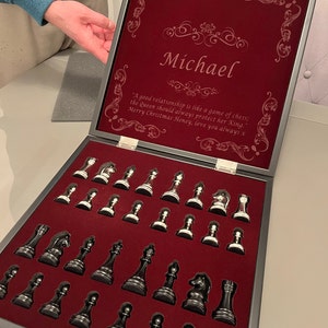 Chess Board With Figures Custom Chess Set for Husband Valentines Gift ...