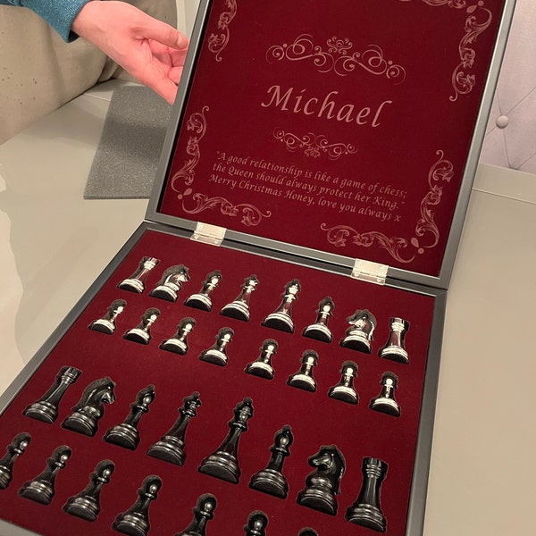 Personalized Chess Set - Engraved Chess Set - Chess Board Set With ...