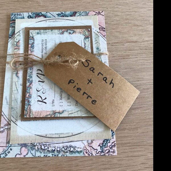 Elegant Travel Maps Themed Wedding Invitation Package - Etsy