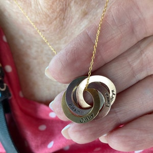 Family Necklace Personalized Gift Linked Circle Necklace - Etsy