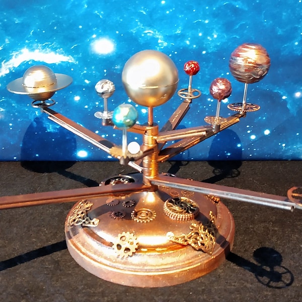 Orrery Inspired Solar System Model With Wooden Base and Decorative ...