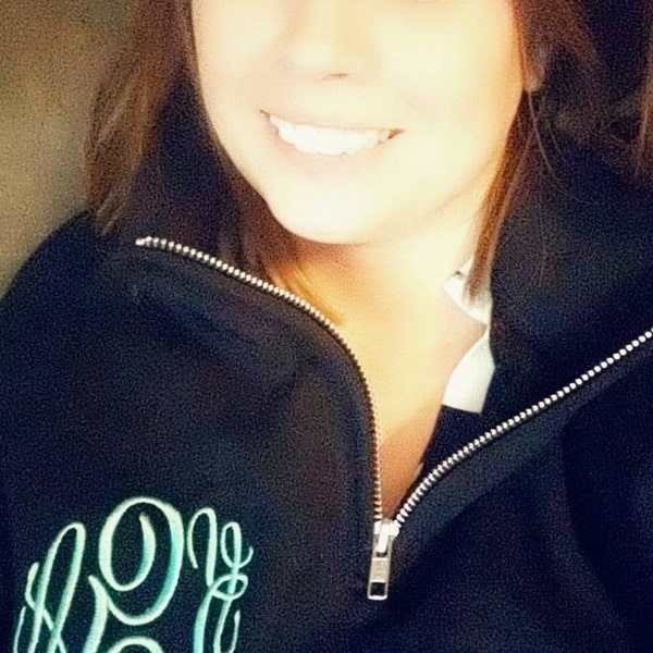 Monogrammed Quarter Zip Pullover Sweatshirt - Monogram Pull Over ...