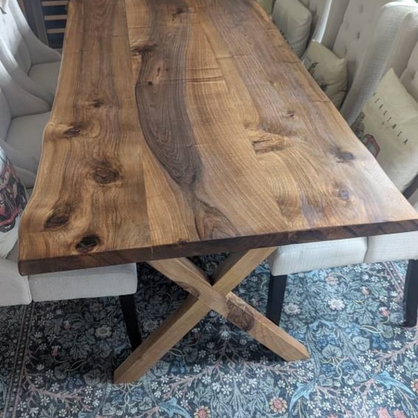 Large Dining Table, Handmade Wooden Table for Office, Handmade Conference Table, Live Edge ...