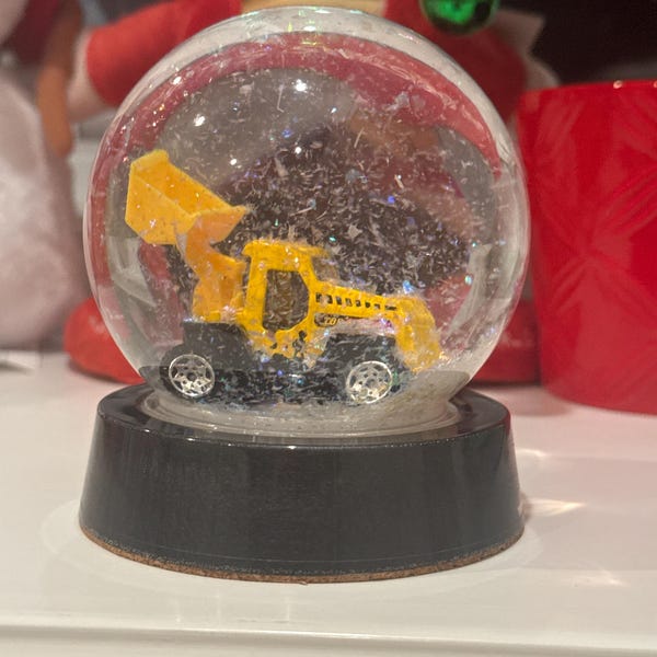 Custom Truck Bulldozer Construction Snow Globe Birthday Children ...