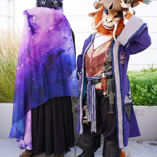 Purple Nebula Chiffon Hooded Cloak - Celestial Galaxy Cape - Etsy