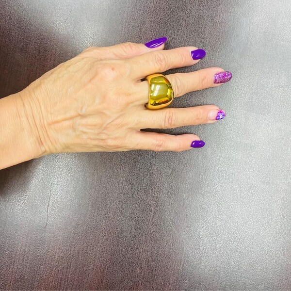 Big Statement Ring Silver, Square Geometric Ring, Large Square Ring ...