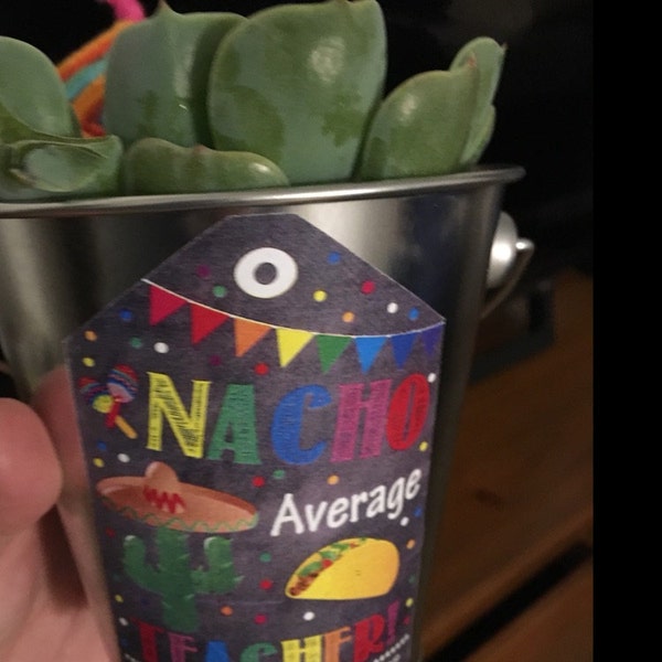 EDITABLE Nacho Average Teacher Appreciation Favor Gift Tags, Mexican ...