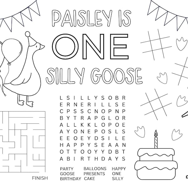 One Silly Goose Coloring Page, One Silly Goose Birthday, Goose Birthday ...