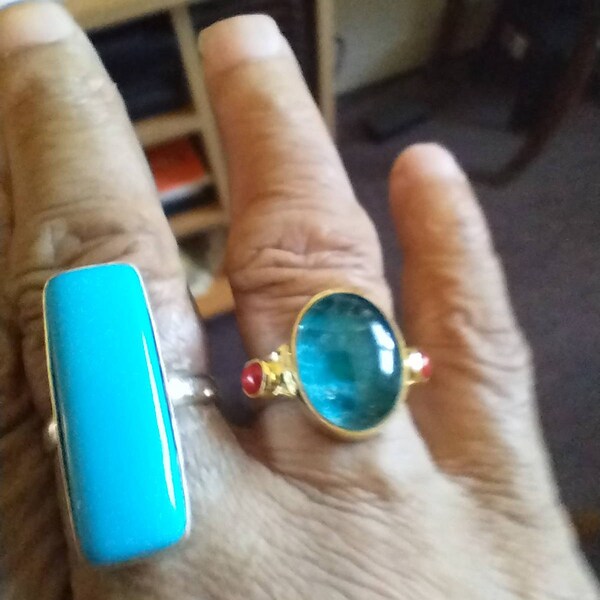 The Frida Ring Limited Edition - Sparkling Apatite and Coral Multistone ...